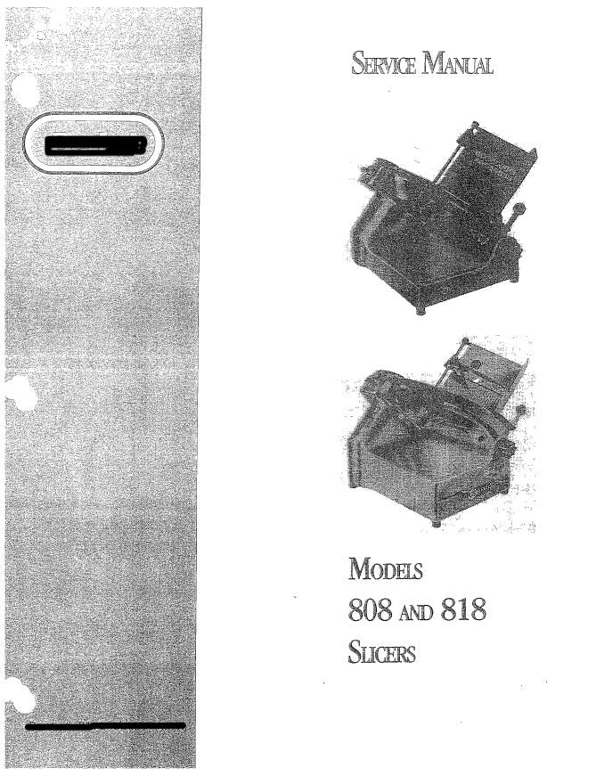 BERKEL MODEL 808, 818 SLICER SERVICE, TECHNICAL AND REPAIR MANUALS PDF ...